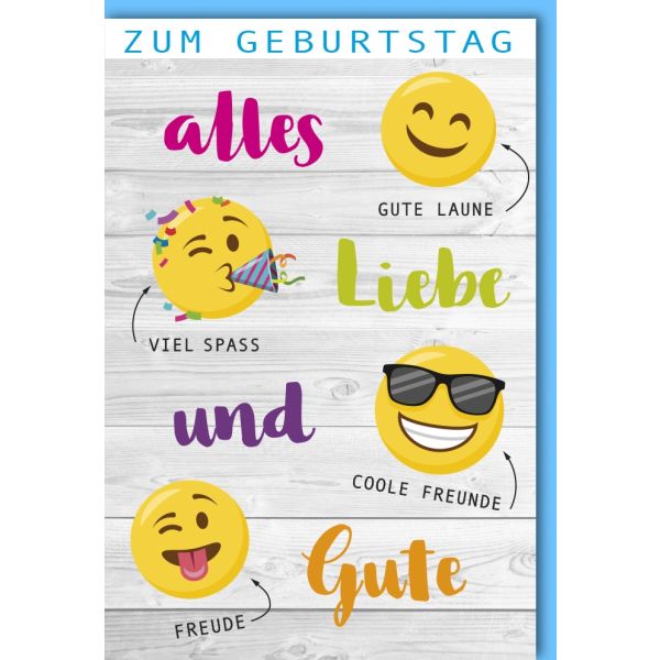 Geburtstag - Glückwunschkarte im Format 11,5 x 17 cm mit Umschlag - S ...