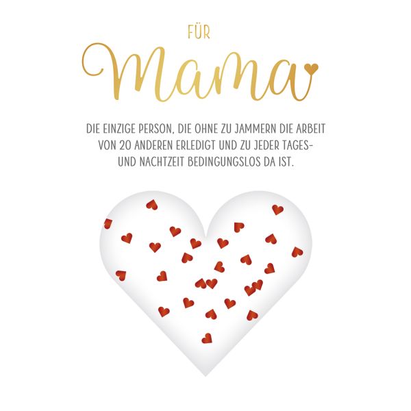 Muttertag Für Mama die einzige die immer da ist Grußkarte mit Umschlag ...