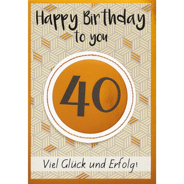 Gluckwunschkarte 40 Geburtstag Mann