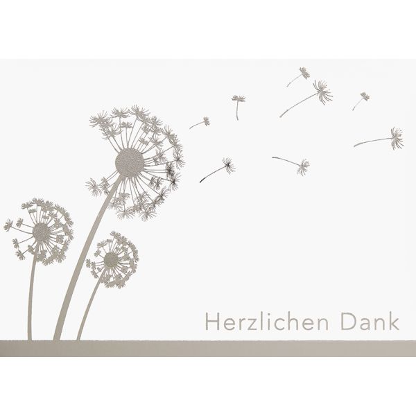 Trauer Mehrstückpackung 5 Danksagungen Pusteblume für die erwiesene ...