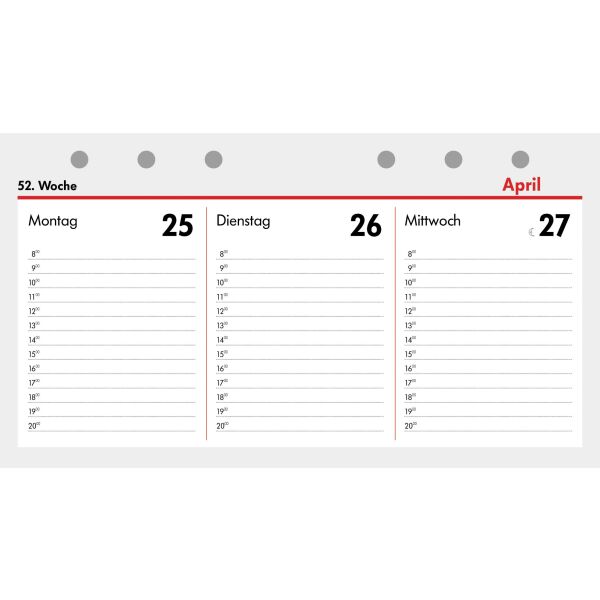 Kalender 2025 Terminplaner Kompakt A6 Kalendarium (1 Woche = 2 Seiten ...