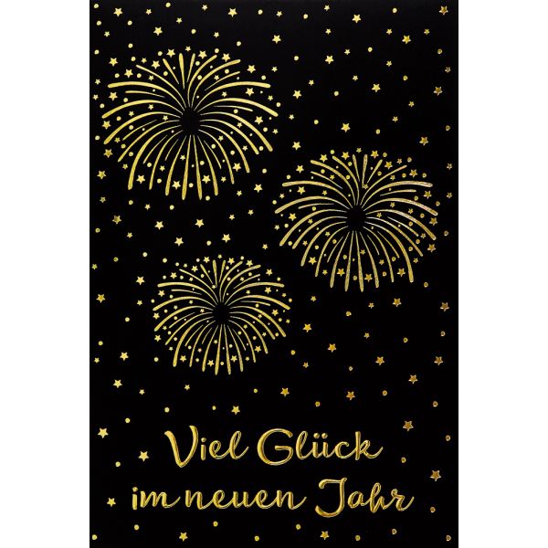 Neujahr Glückwunschkarte mit Umschlag Feuerwerk Viel Glück Neues Jahr ...