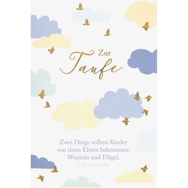 Taufe Glückwunschkarte mit Umschlag Spruch Wolken Taufe, 2,95