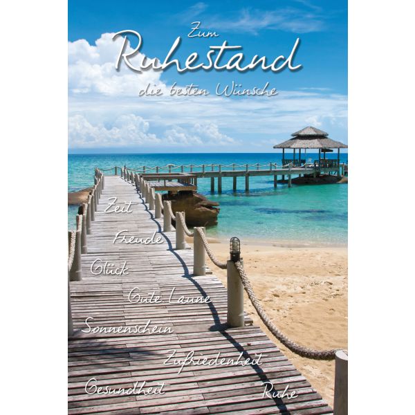 Ruhestand Glückwunschkarte mit Briefumschlag Meer Strand, 2,79