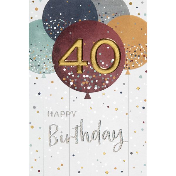 40. Geburtstag unverpackte Glückwunschkarte mit Briefumschlag ...