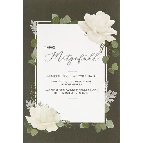 Trauer – Beileid - Kondolenzkarte im Format 11,5 x 17 cm mit Briefums ...