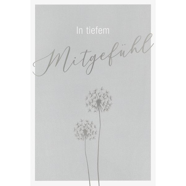 Trauer Beileid Kondolenzkarte mit Briefumschlag In tiefem Mitgefühl ...