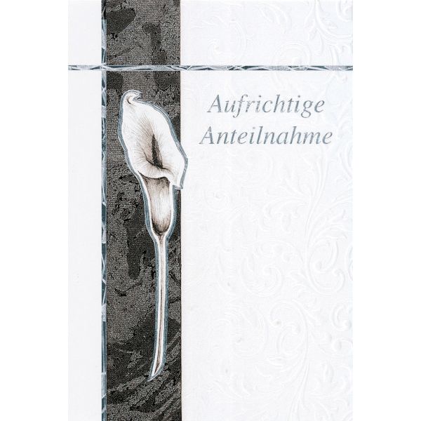 Trauer Beileid unverpackte Kondolenzkarte mit Briefumschlag Aufrichtige ...
