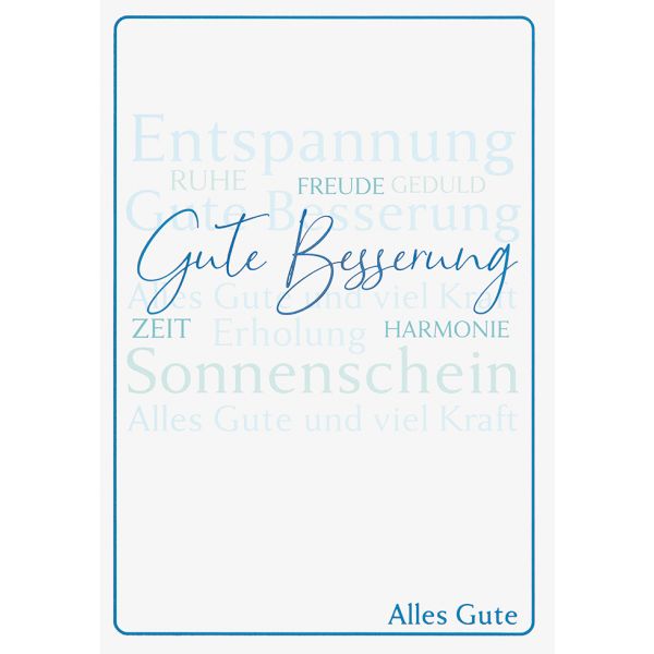 Genesung - Gute Besserung - Unverpackt - Glückwunschkarte im Format 11 ...