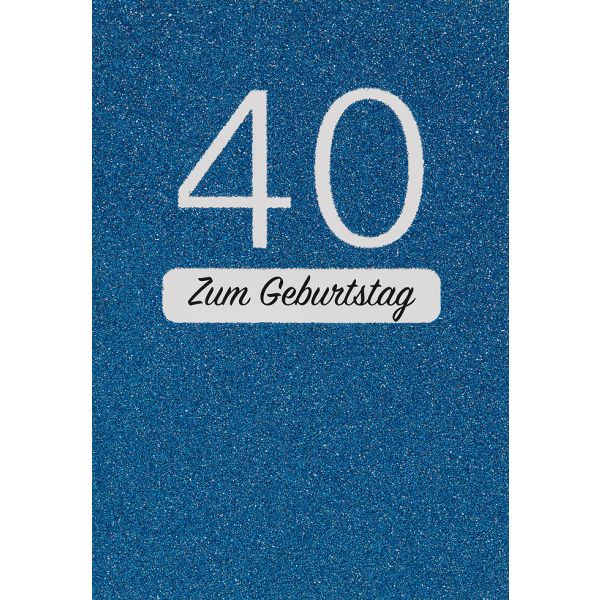 40. Geburtstag Glückwunschkarte mit Umschlag blau Effektkarte, 3,99