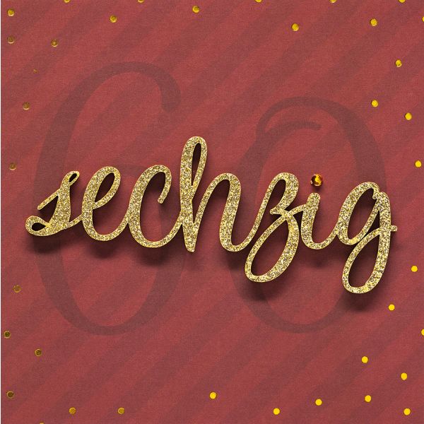60. Geburtstag sechzig Lettering quadratische Glückwunschkarte mit ...