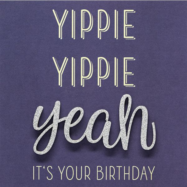 Geburtstag quadratische Glückwunschkarte mit Umschlag Lettering Yippie ...