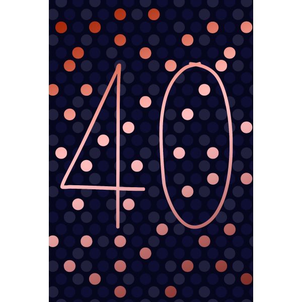 40. Geburtstag Glückwunschkarte mit Umschlag 40. Geburtstag Tupfen, 2,50