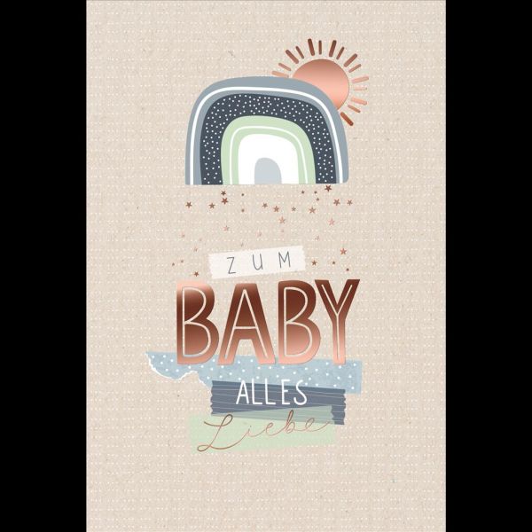 Geburt Baby Glückwunschkarte mit Umschlag Junde Zum Baby Alles Liebe ...