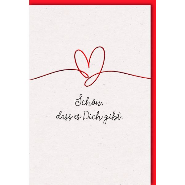 Liebe Grußkarte mit Umschlag Herz Schön, dass es Dich gibt, 2,95