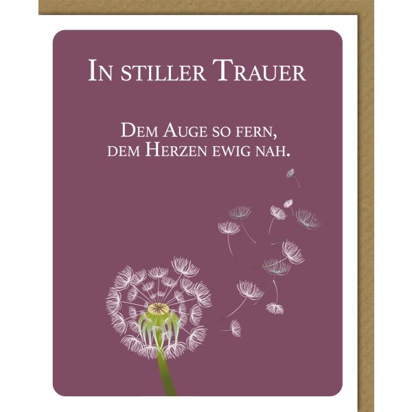 Trauer Beileid Kondolenz Trauerkarte 10,5 x 12,8 cm mit Umschlag in ...
