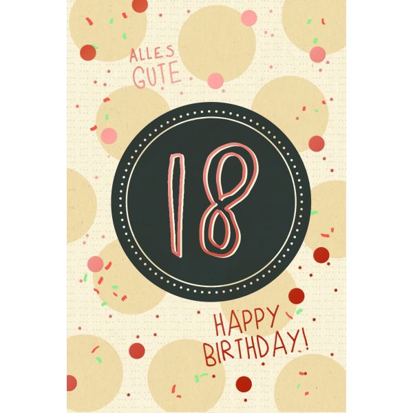 Gluckwunschkarte Zum 18 Geburtstag
