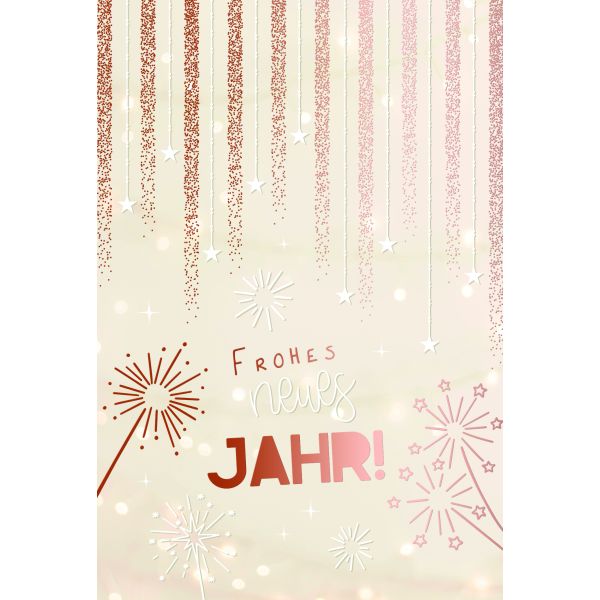 Neujahr Silvester Glückwunschkarte Grußkarte mit Umschlag ...