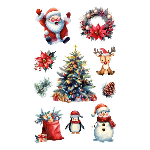 Weihnachten - Sticker - Weihnachtsmann und Tanne, 2,29