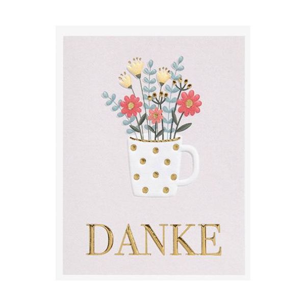 Danke Midi-Glückwunschkarte Blumenkärtchen mit Klammer und Umschlag ...