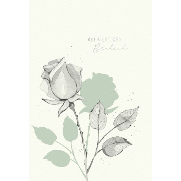 Trauer Beileid Kondolenz Skorpion's Art Karte mit Briefumschlag Rose ...
