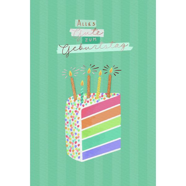 Geburtstag Handmade Glückwunschkarte mit Umschlag Alles Liebe Kuchen ...
