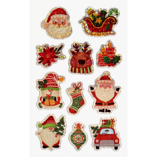 Weihnachten Sticker Aufkleber 1 Bogen Metallic-Holographie-Sticker ...