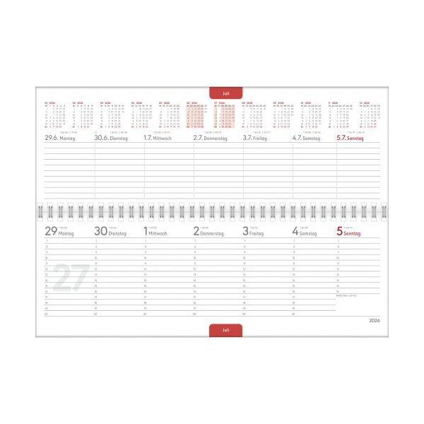 Kalender 2026 Tisch-Querkalender Profi schwarz 30 x 11 cm, 5,49