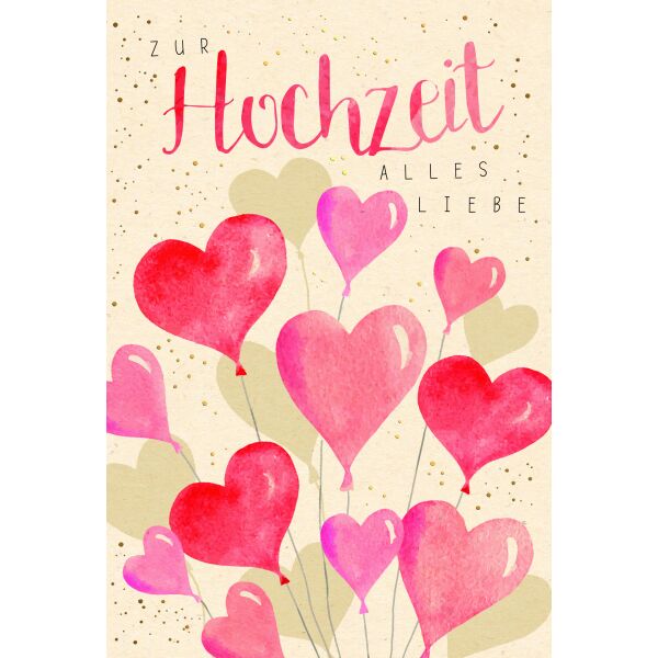 Hochzeit Green Line Herzen Zur vermählung alles Gute Glückwunschkarte ...