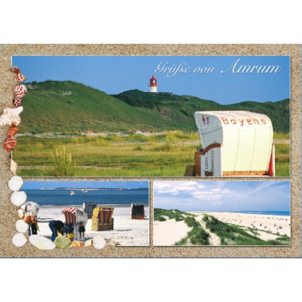 Insel Amrum Postkarte Ansichtskarte Grüße von Amrum Düne Strand, 1,00