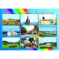 Insel Langeoog Postkarte Ansichtskarte 9 Motive Grüße von der Insel, 1,00